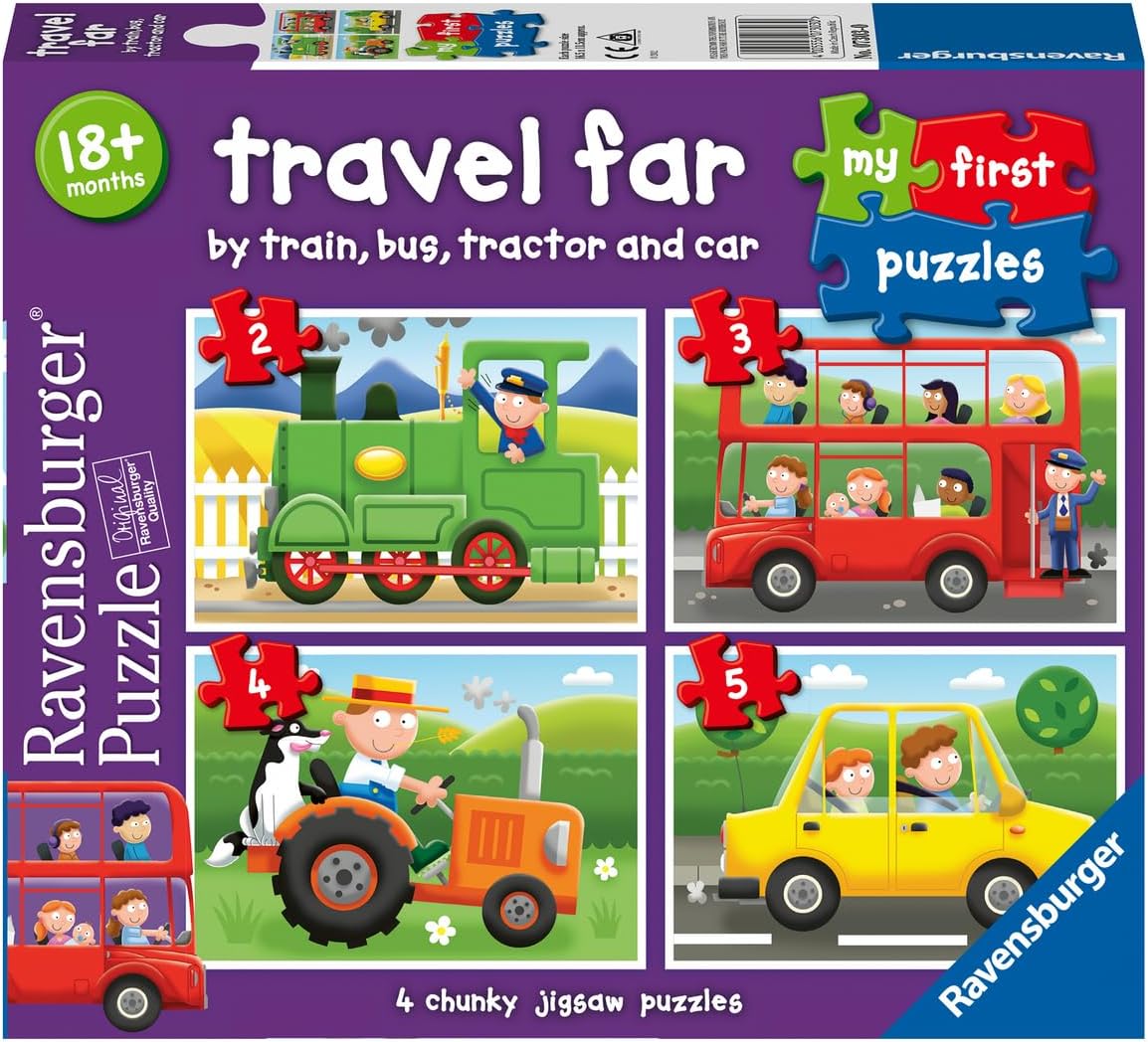 Ravensburger My First Puzzles Travel Far 2, 3, 4, 5 pc Puzzles – Bright ...