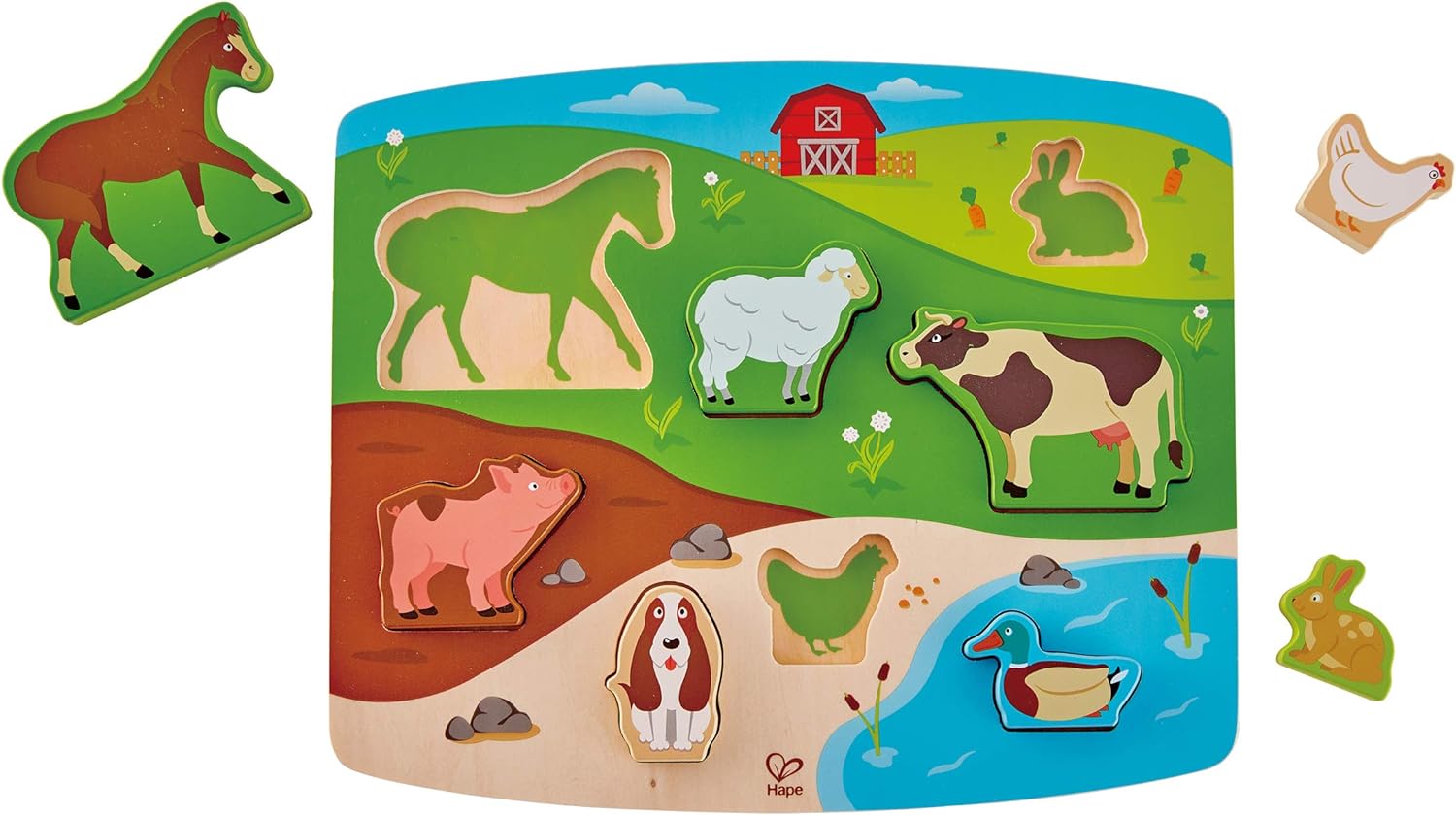 Hape Farm Friends Puzzle – Bright Bean Toys