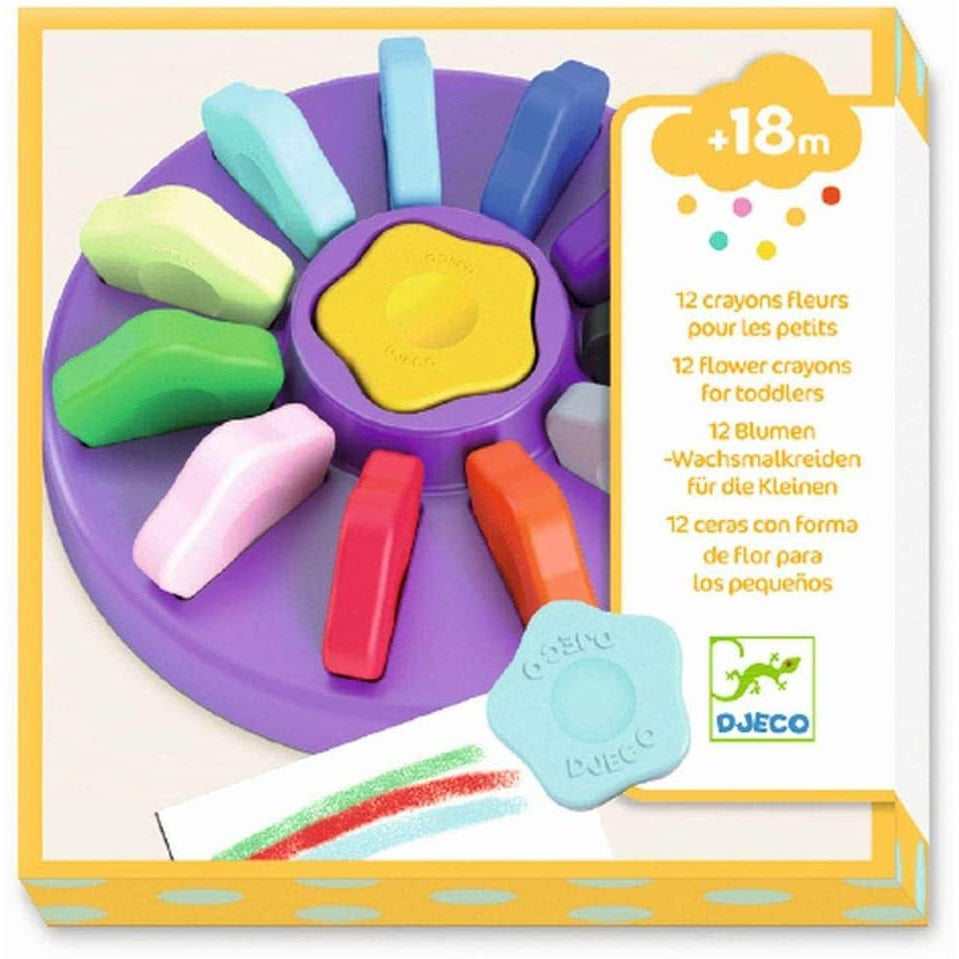 Djeco 12 Flower Crayons for Toddlers – Bright Bean Toys