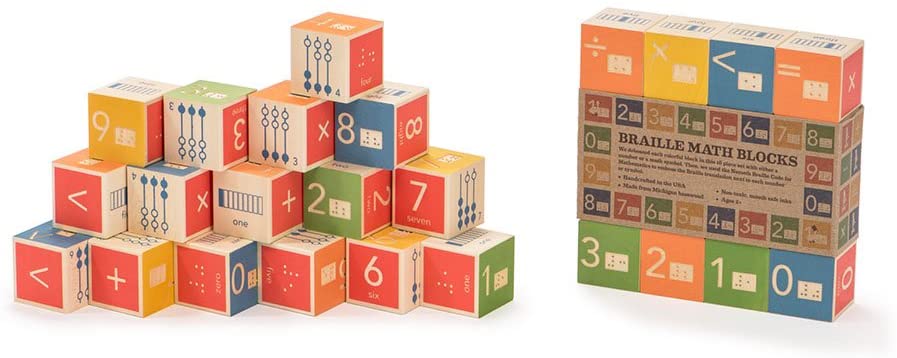 Uncle Goose Uncle Goose Braille Math Blocks — Bright Bean Toys