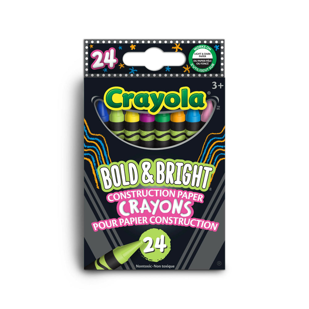 24ct Bold & Bright Construction Paper Crayons — Bright Bean Toys